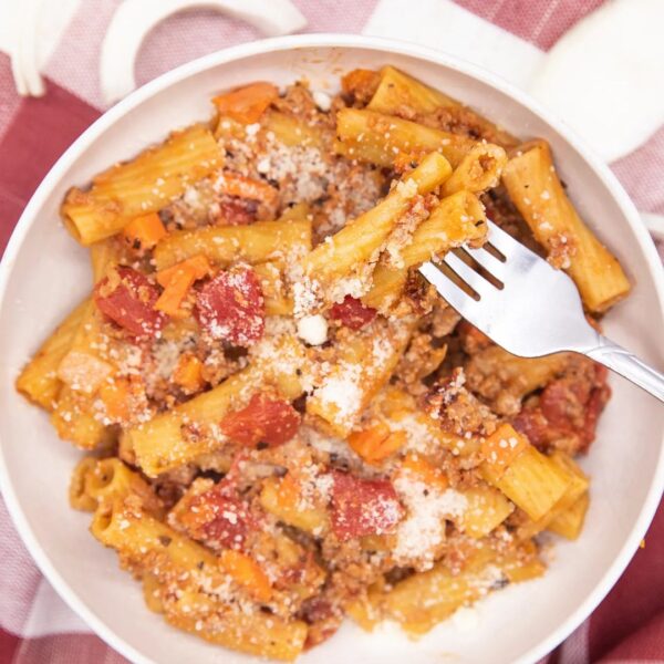 The Easiest Rigatoni Bolognese